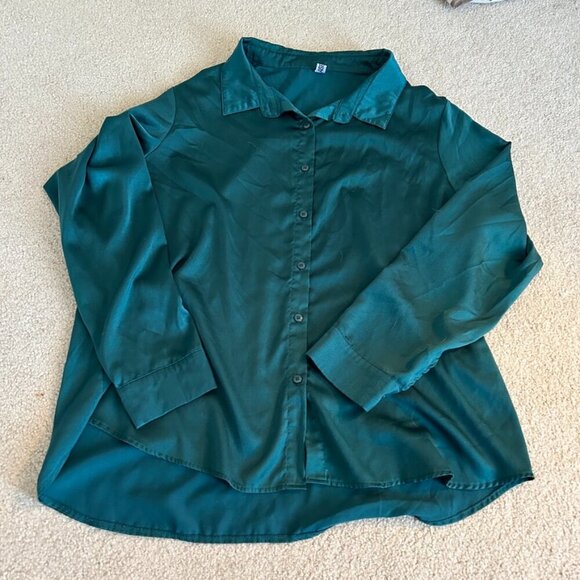 asley | Tops | Teal Button Up | Poshmark